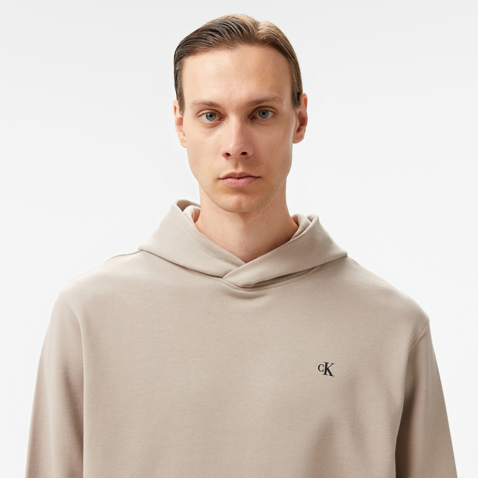 Calvin Klein Jeans Stamp Back Graphic Erkek Bej HoodieSJ30J327318| Occasion