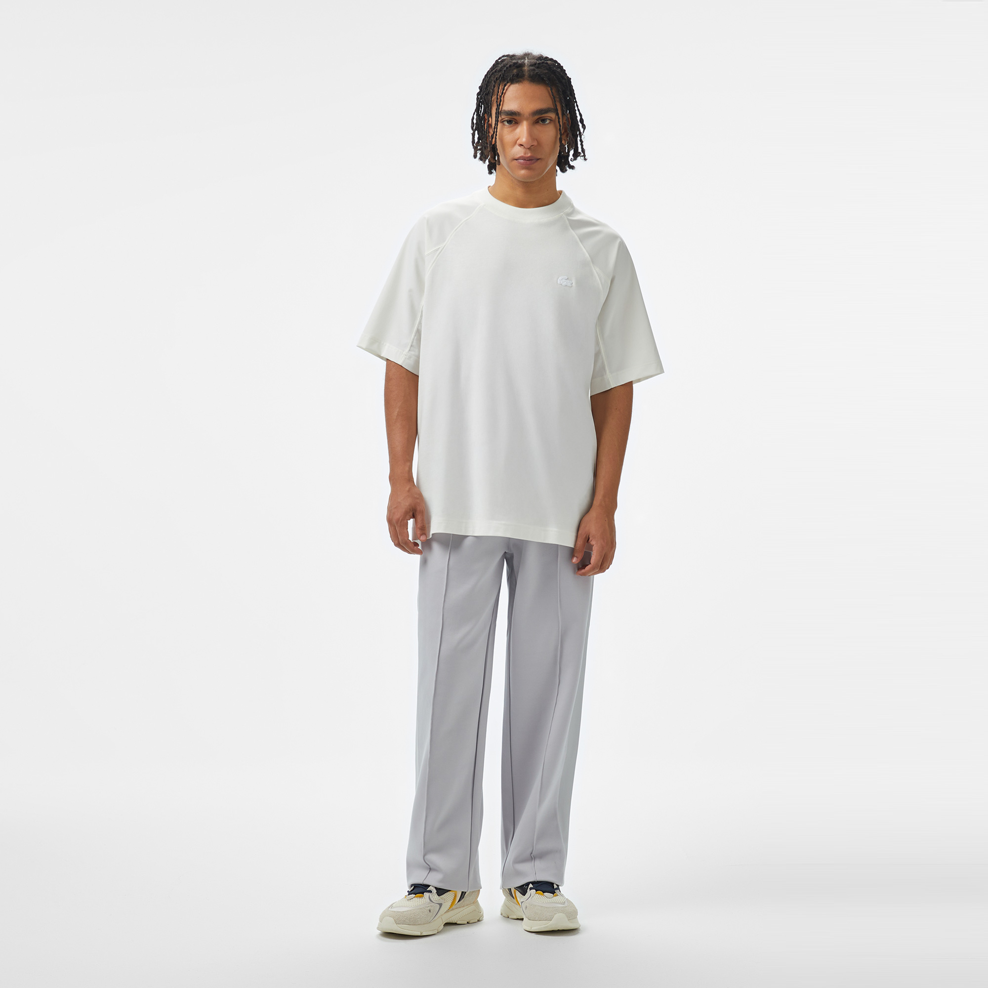 Lacoste House of SuperStep x Lacoste Erkek Beyaz T-ShirtMTH0552| Occasion