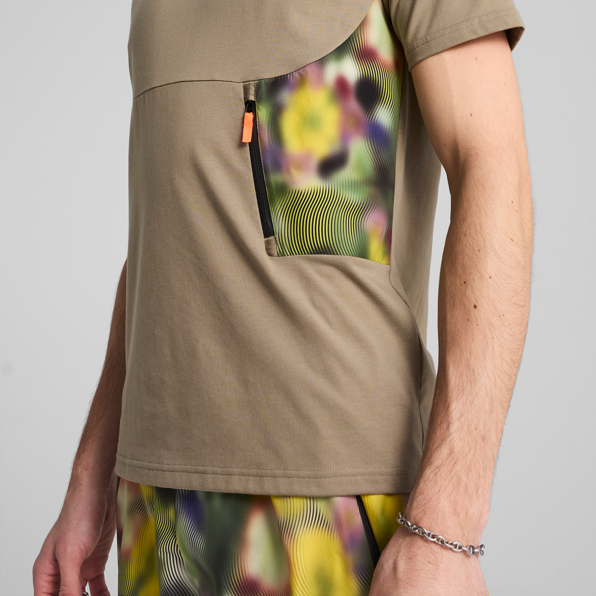 Puma Hoops X Pumatech Graphic Erkek Haki T-ShirtXL629620| Occasion