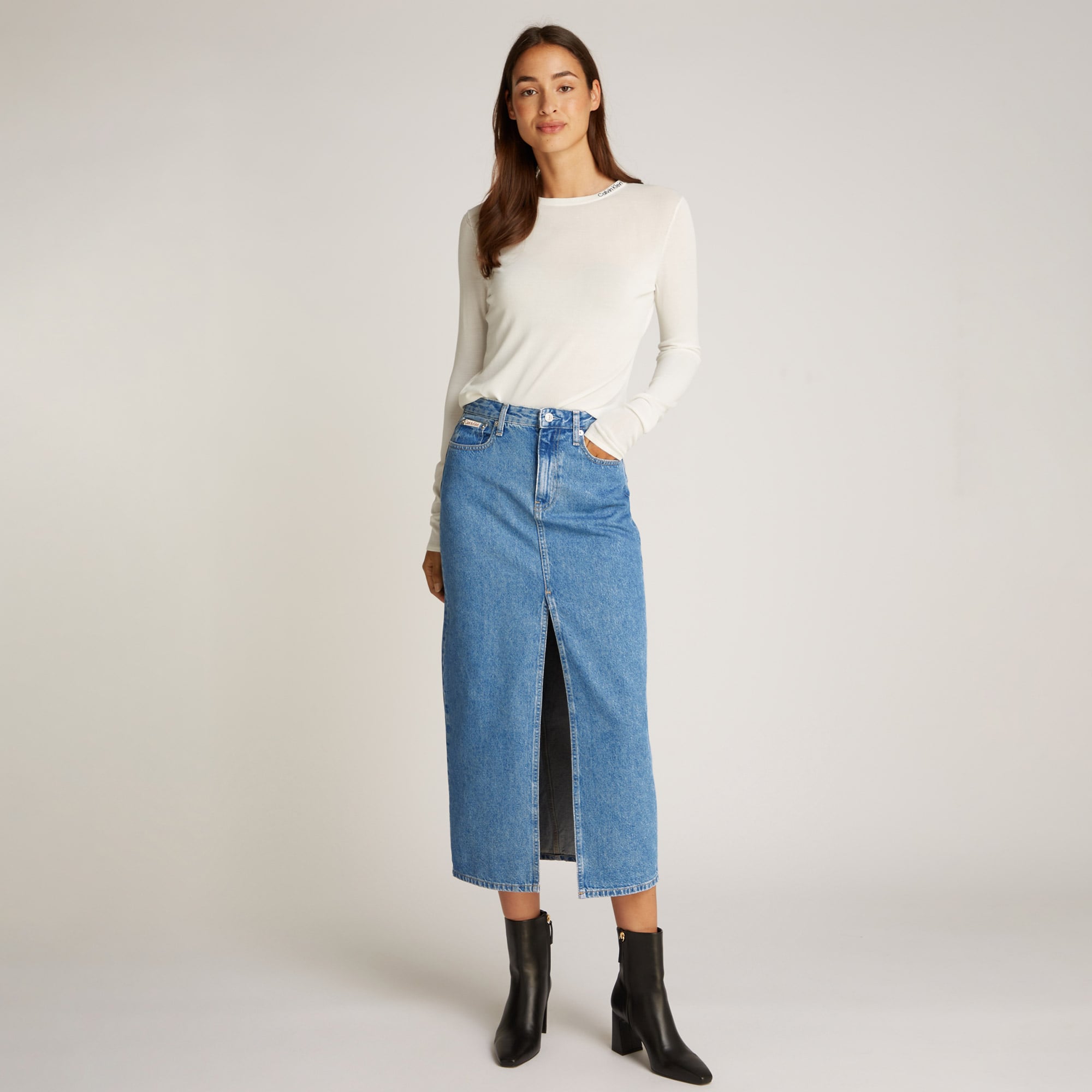 Calvin Klein Maxi Kadın Lacivert Etek28J20J224532| Occasion