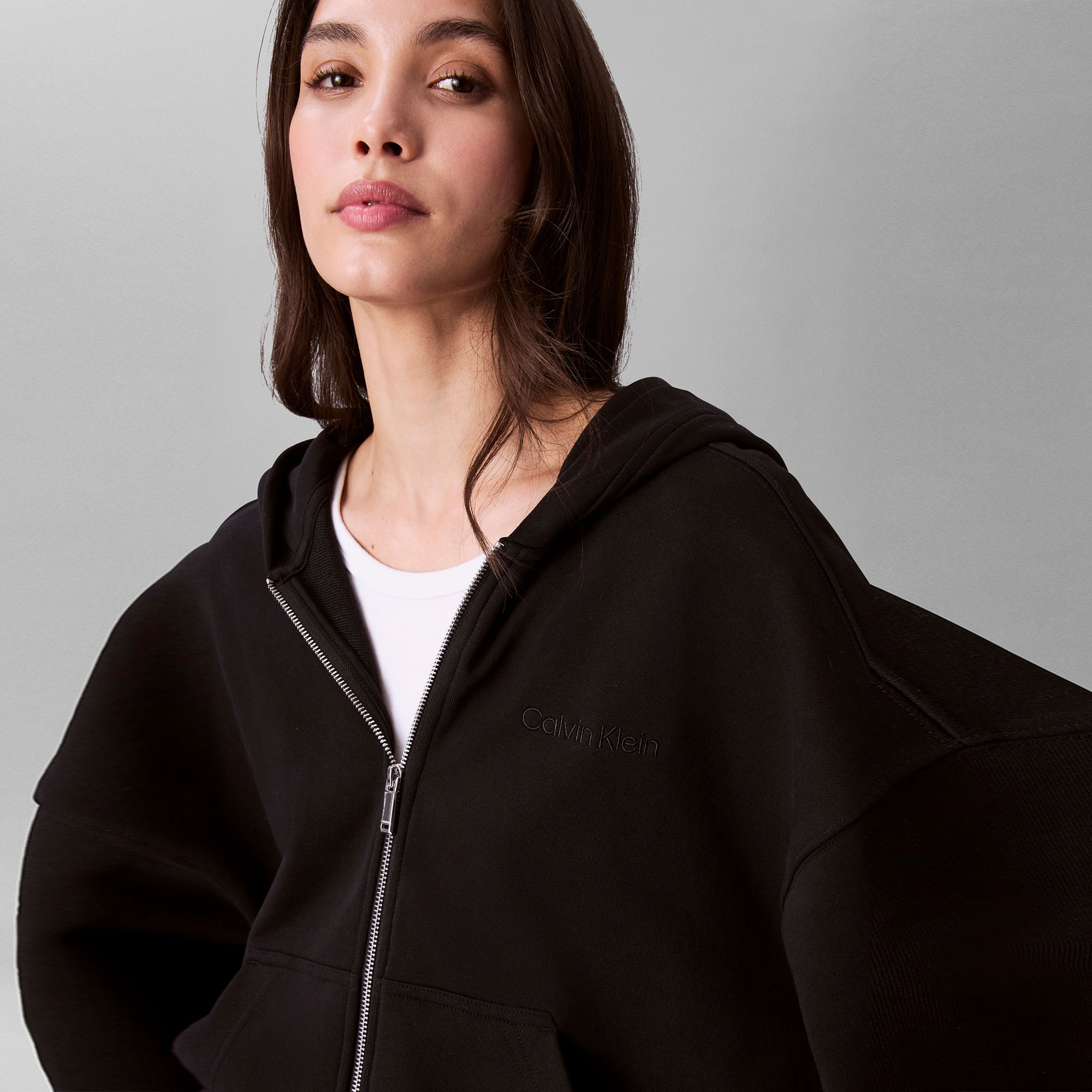 Calvin Klein Logo French Terry Kadın Siyah SweatshirtLLV044C211G| Occasion