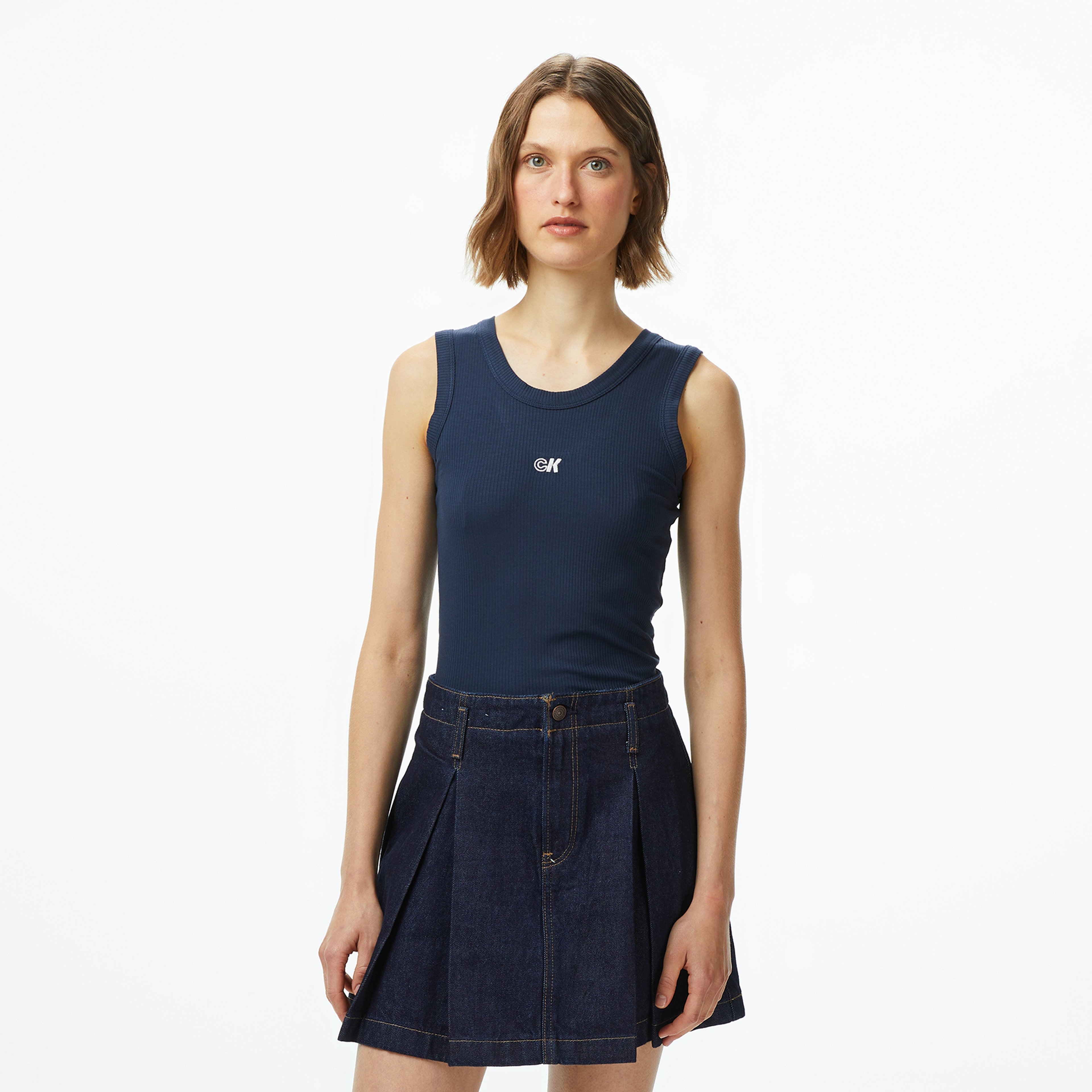 Calvin Klein Modal Tank Essential Kadın Mavi T-ShirtMLV044C900G| Occasion